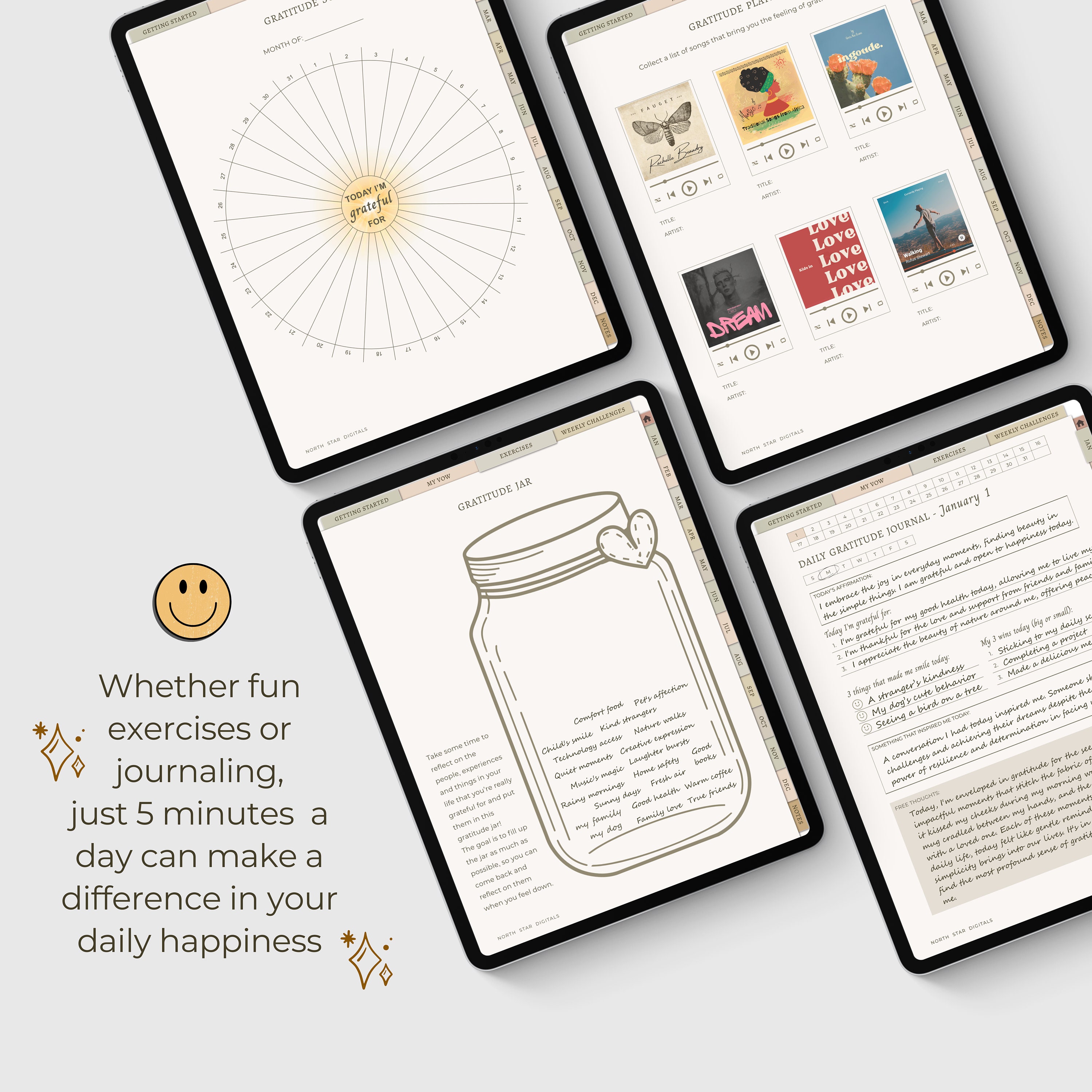 Gratitude Journal Digital, Guided Journal Prompts, Goodnotes Digital ...