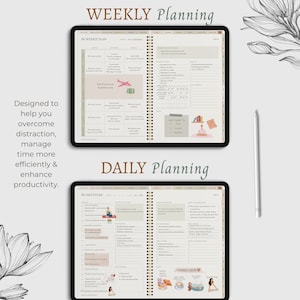 ADHD Digital Planner for Adults, Undated Adhd Monthly Weekly & Daily ...