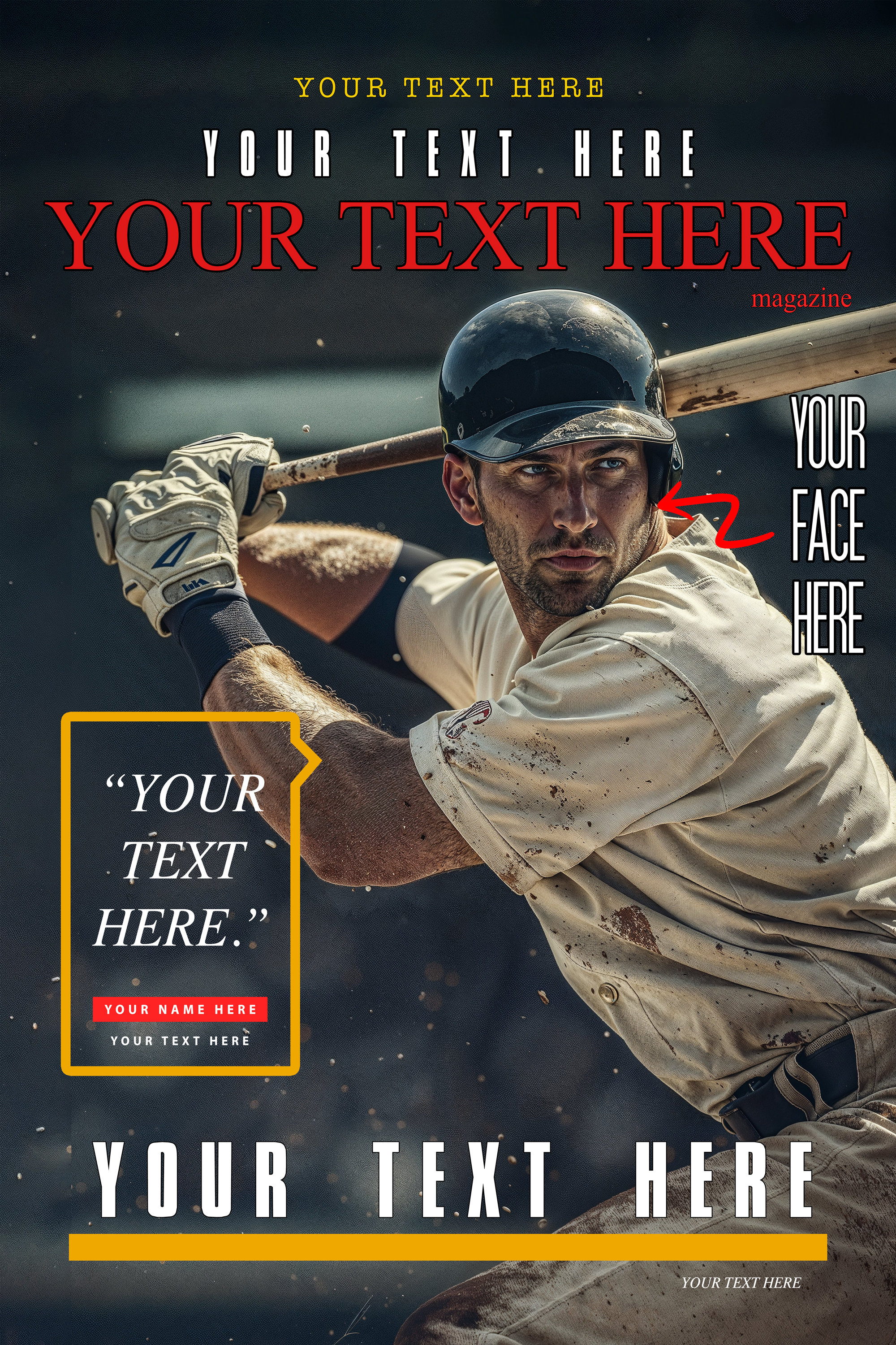 Custom MLB Baseball Magazine Poster Digital Download, A.I. Face Swap ...