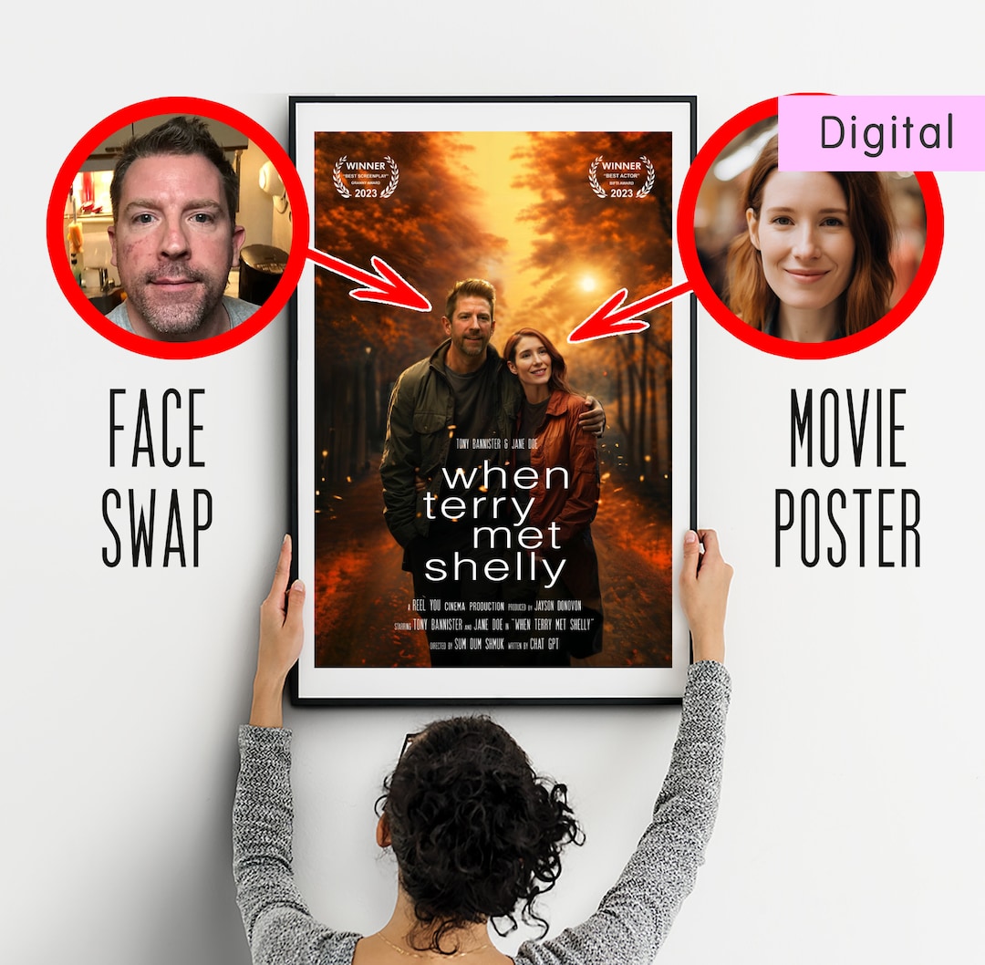 Custom Romance Movie Poster – Personalized Face Swap Gift (digital ...