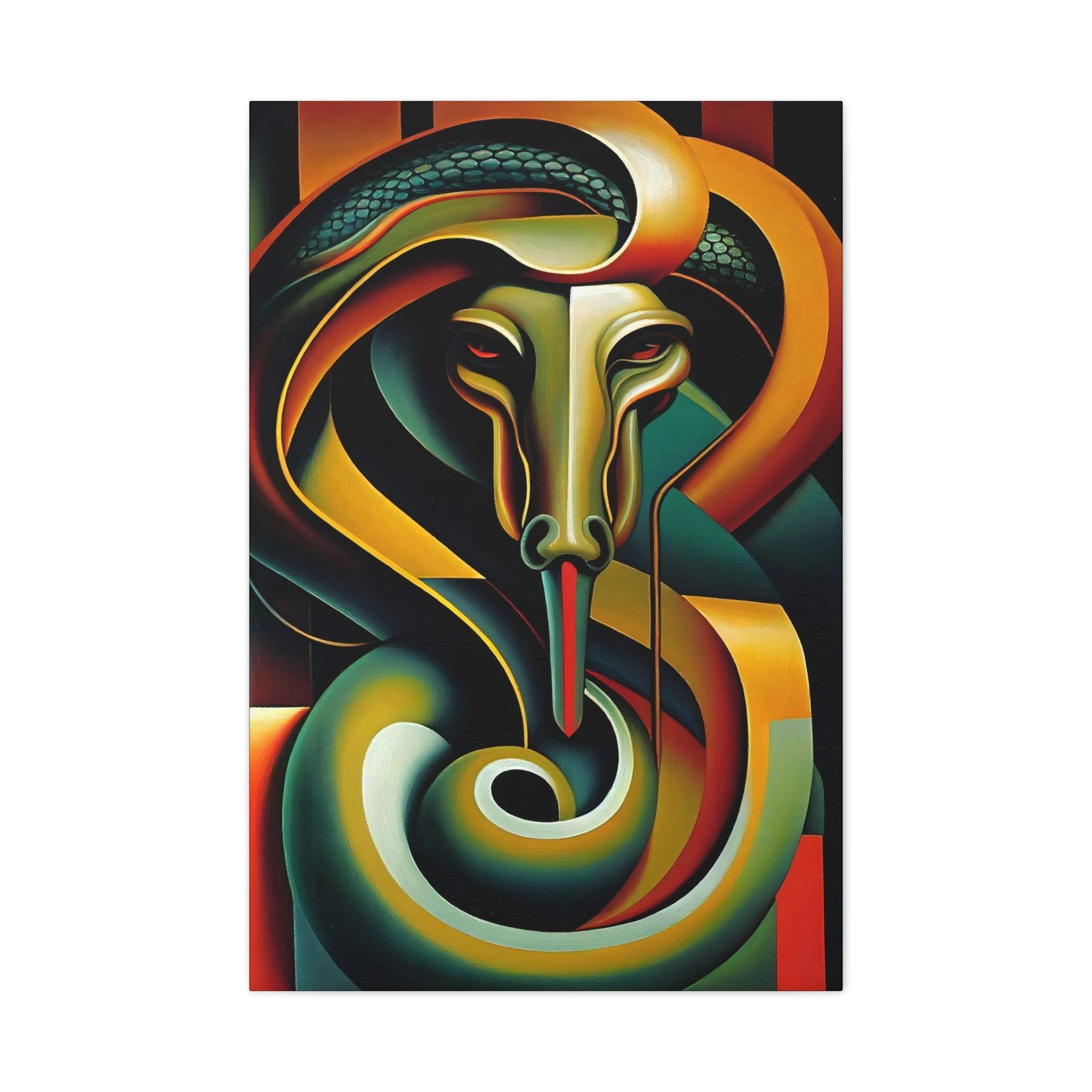 Art Deco Snake Gallery Quality Canvas Wrap Year of the - Etsy