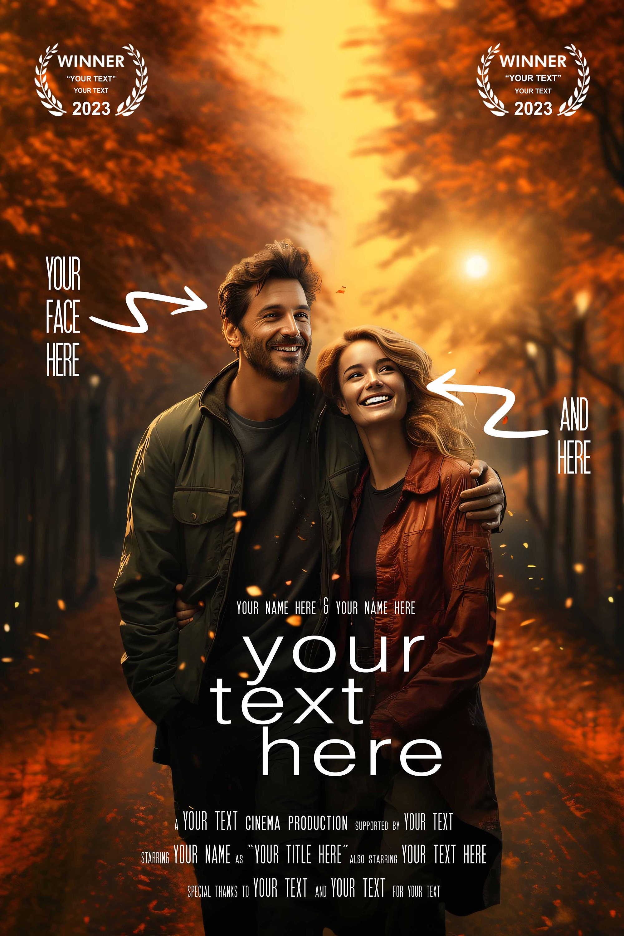 Custom Romantic Movie Poster Digital Download Custom Face - Etsy