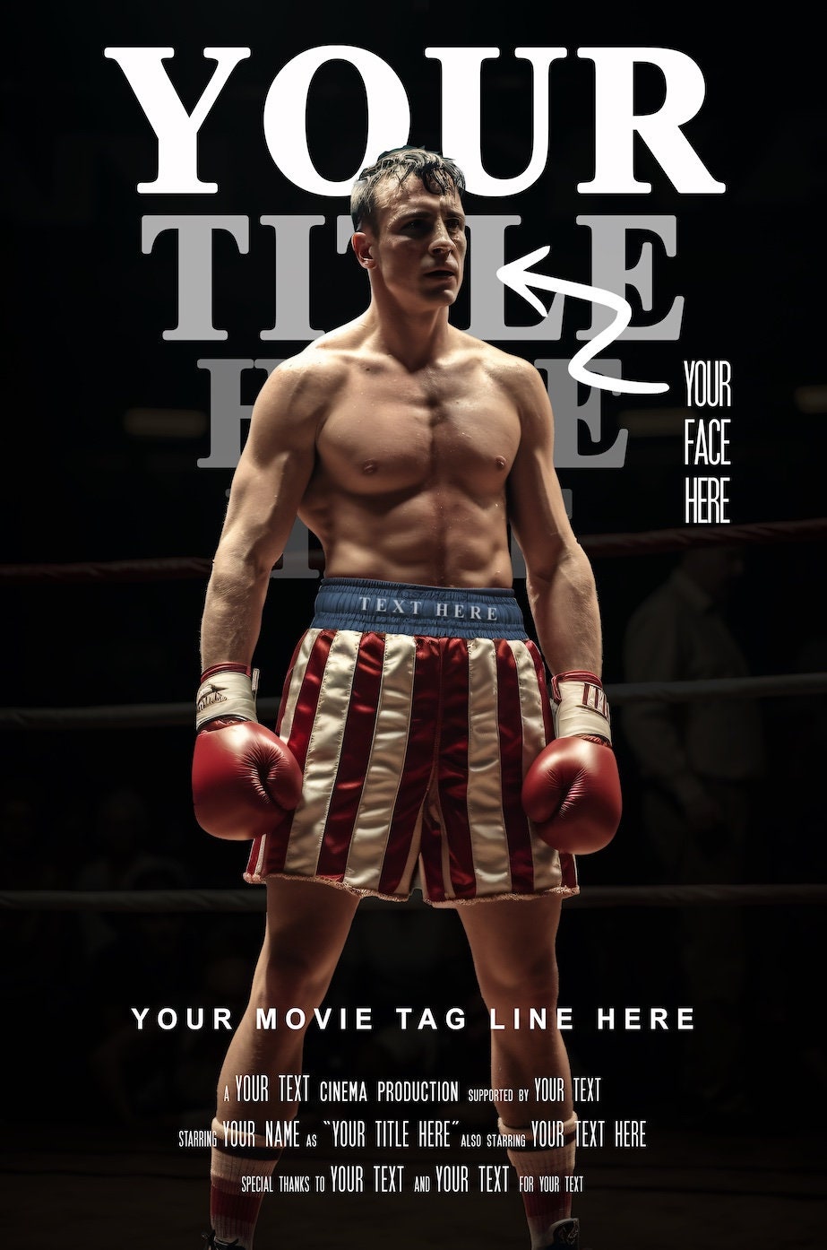 Custom Sports Movie Poster Digital Download, Custom Face, Custom Movie ...