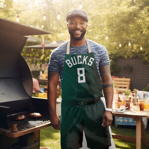 Milwaukee Bucks BBQ Apron, Personalized Jersey Number, NBA Gift - Etsy