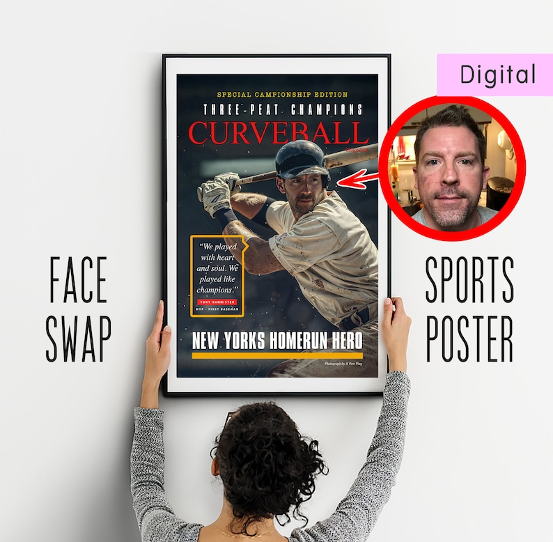 Custom MLB Baseball Magazine Poster Digital Download, A.I. Face Swap ...