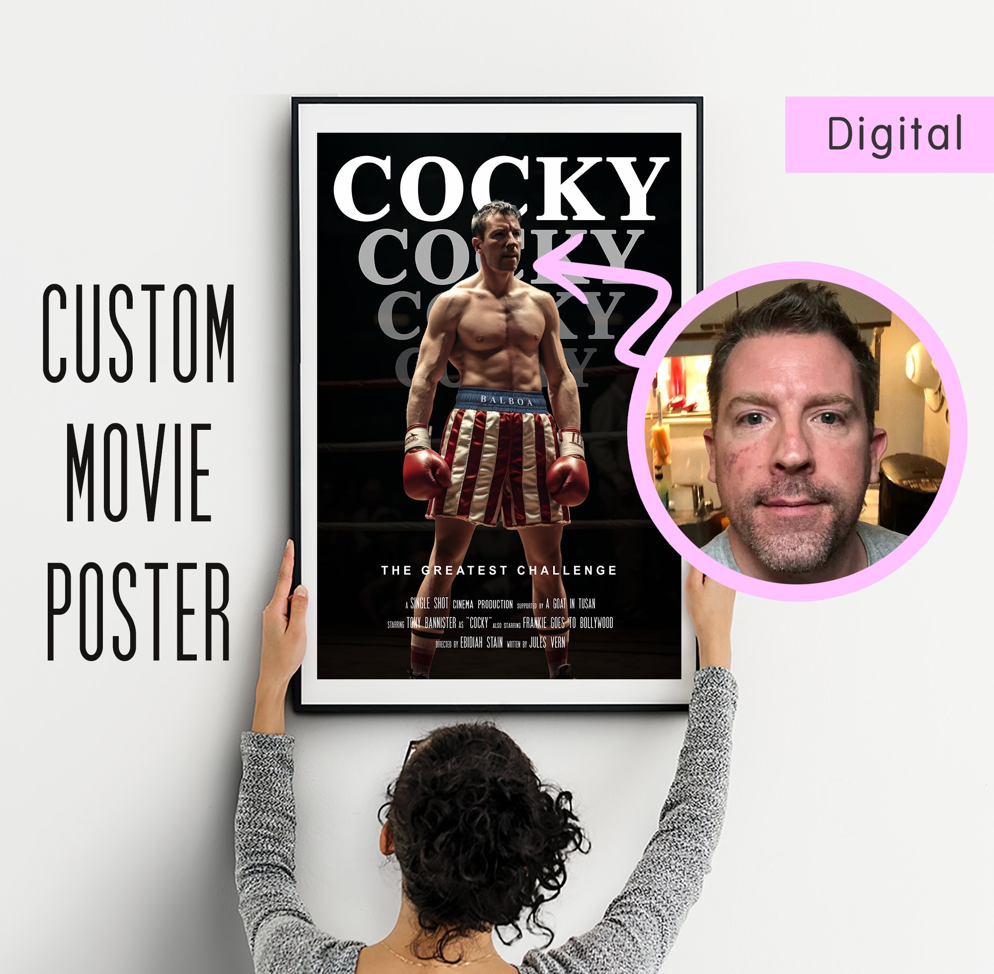Custom Sports Movie Poster Digital Download, Custom Face, Custom Movie ...