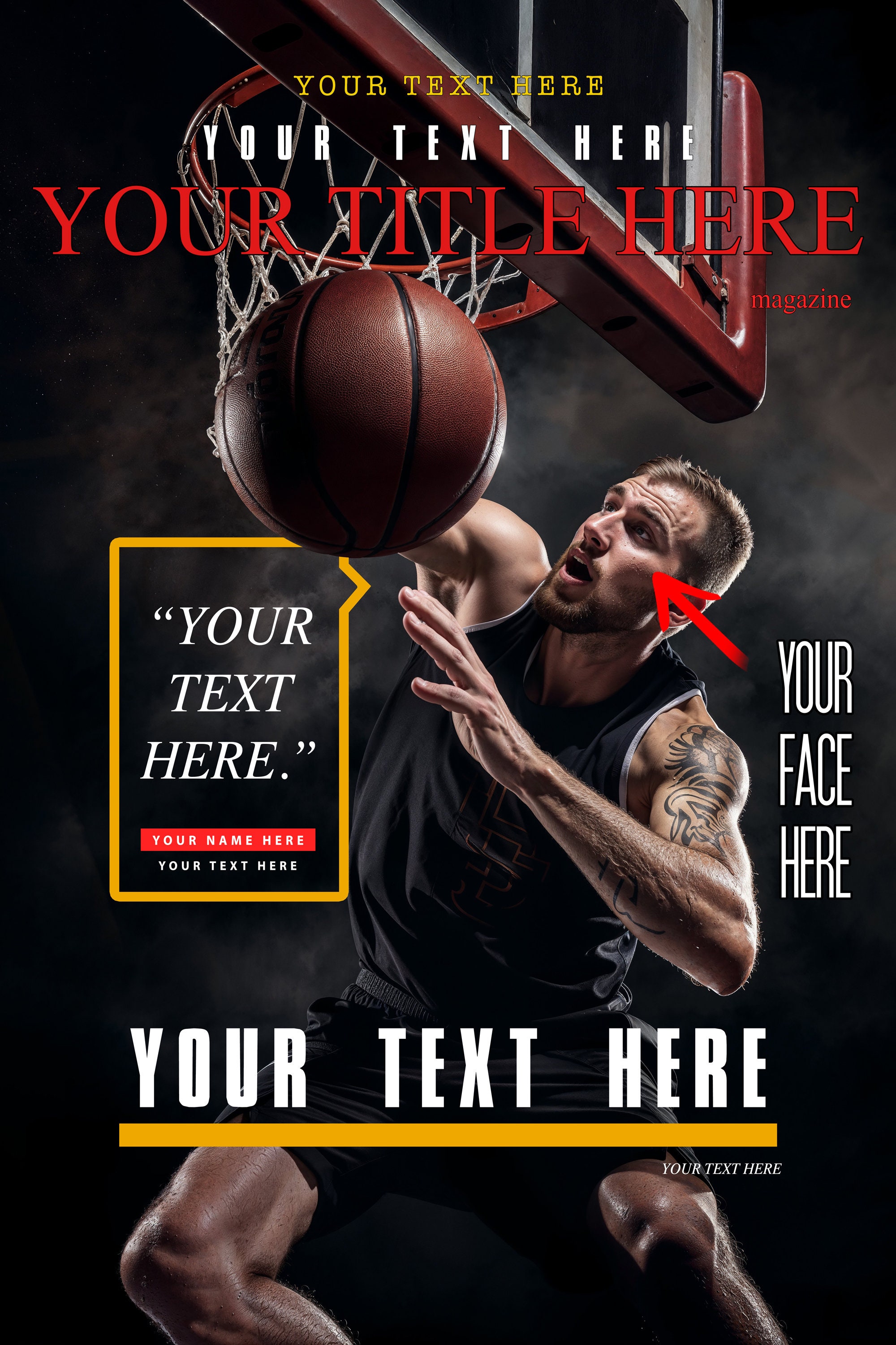 Custom Basketball Magazine Poster Framed Art or Digital Download A.I ...