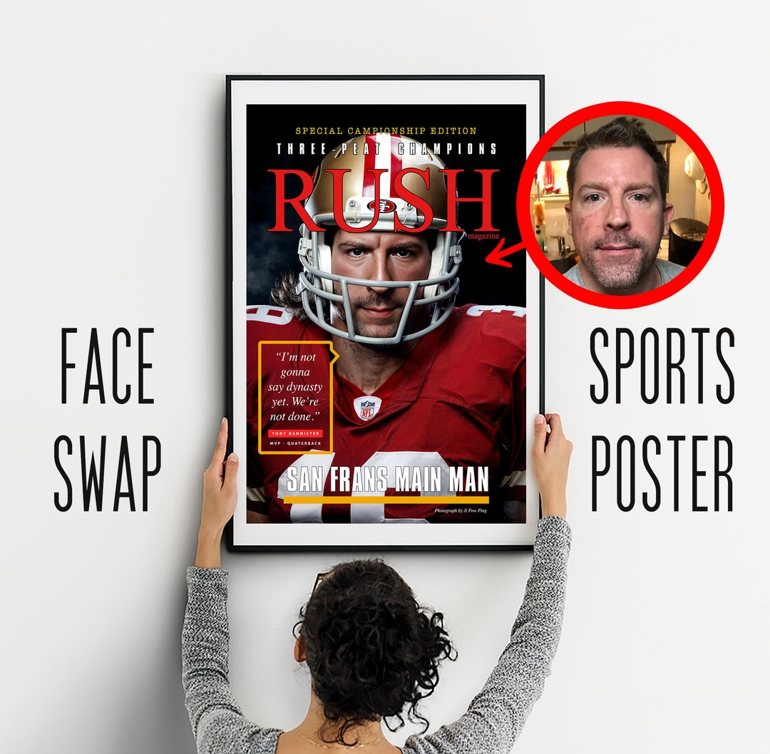Custom NFL Magazine Poster - Framed Art or Digital Download - A.I. Face ...