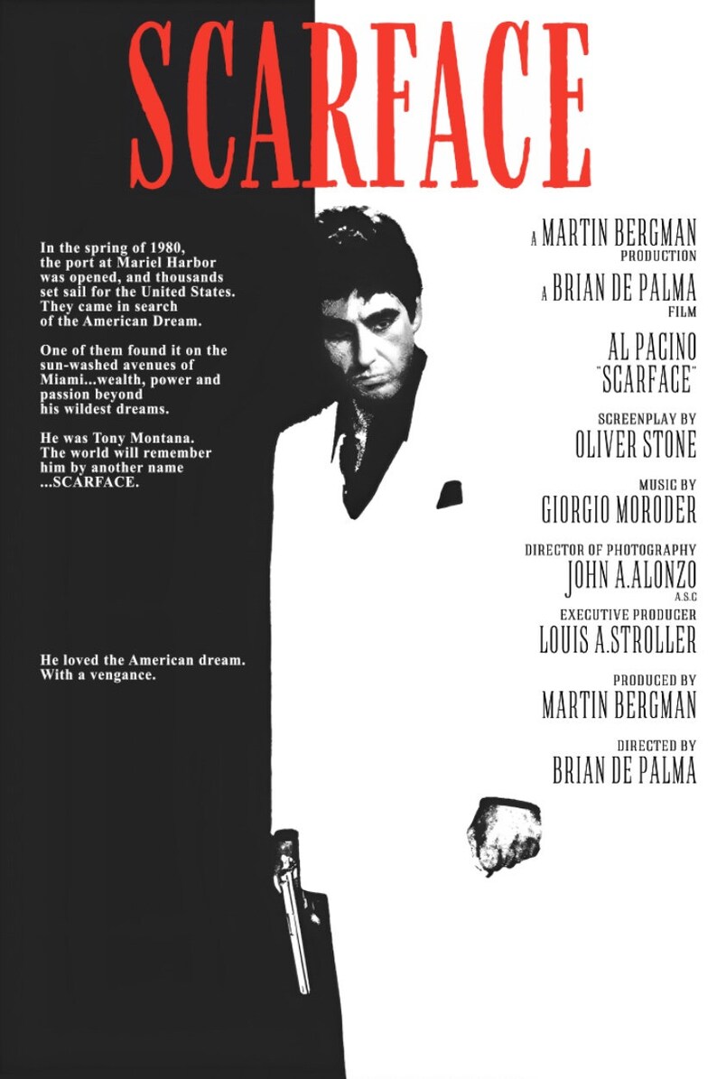 Scarface Premium Face Swap Movie Poster Digital Download, A.I. Action ...