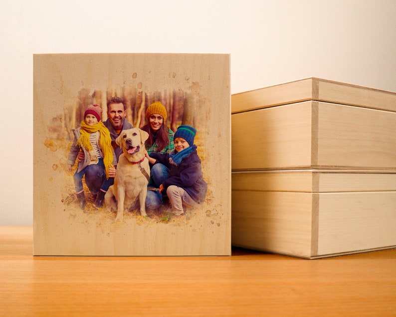 Personalized Wooden Box With Your Photo On, Keepsake Wooden Box Made of ...