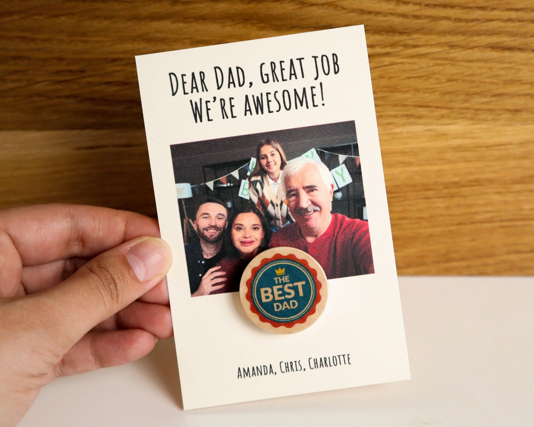 Custom Father Card With Wooden Token. Father's Day Card "dear Dad ...