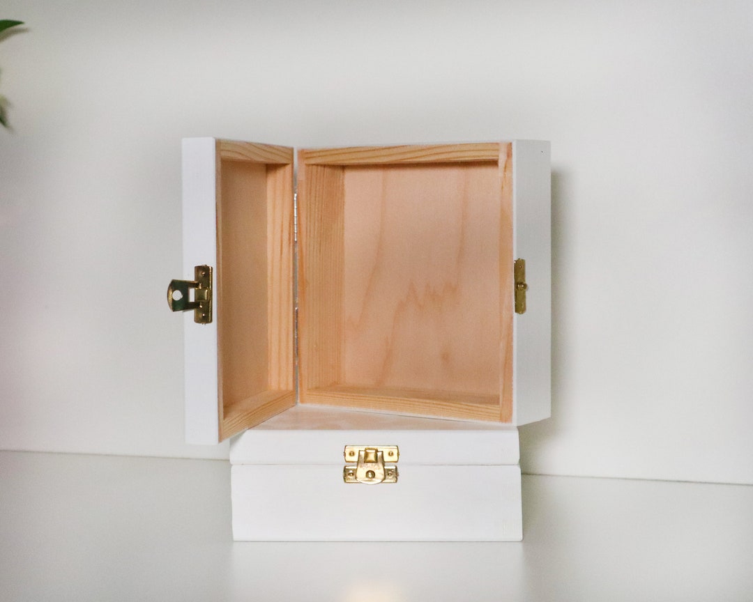 Wooden White Box, Wooden Wedding Card Box, Wedding Keepsake Box ...