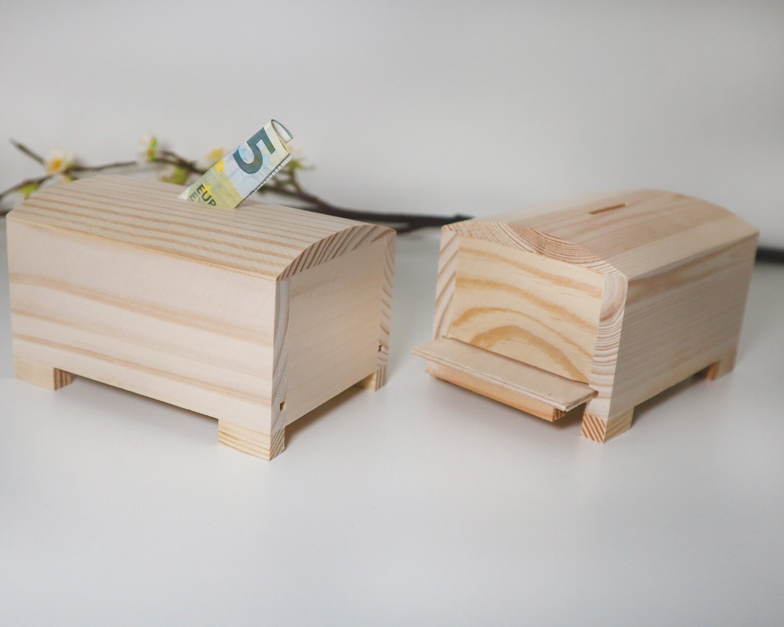 Blank Wooden Money Box, Unfinished Coin Jar, Craft Blank Piggy Bank - Etsy