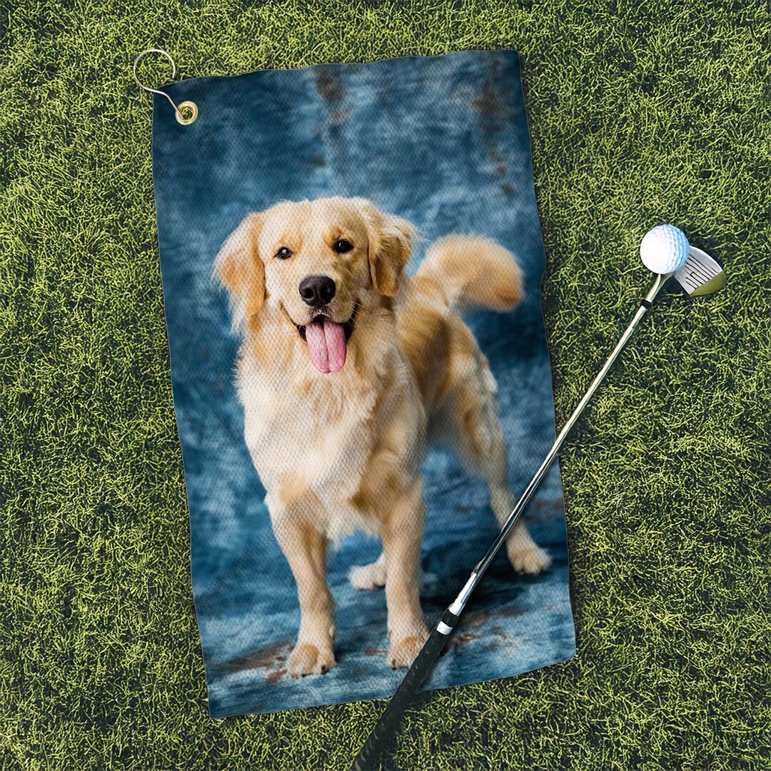 Personalized Pet Golf Towel, Dog Face Photo on Golf Towel, Gift for Men ...