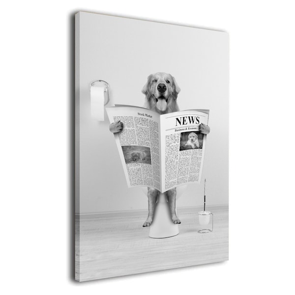 Dog Picture Reading Newspaper - Etsy