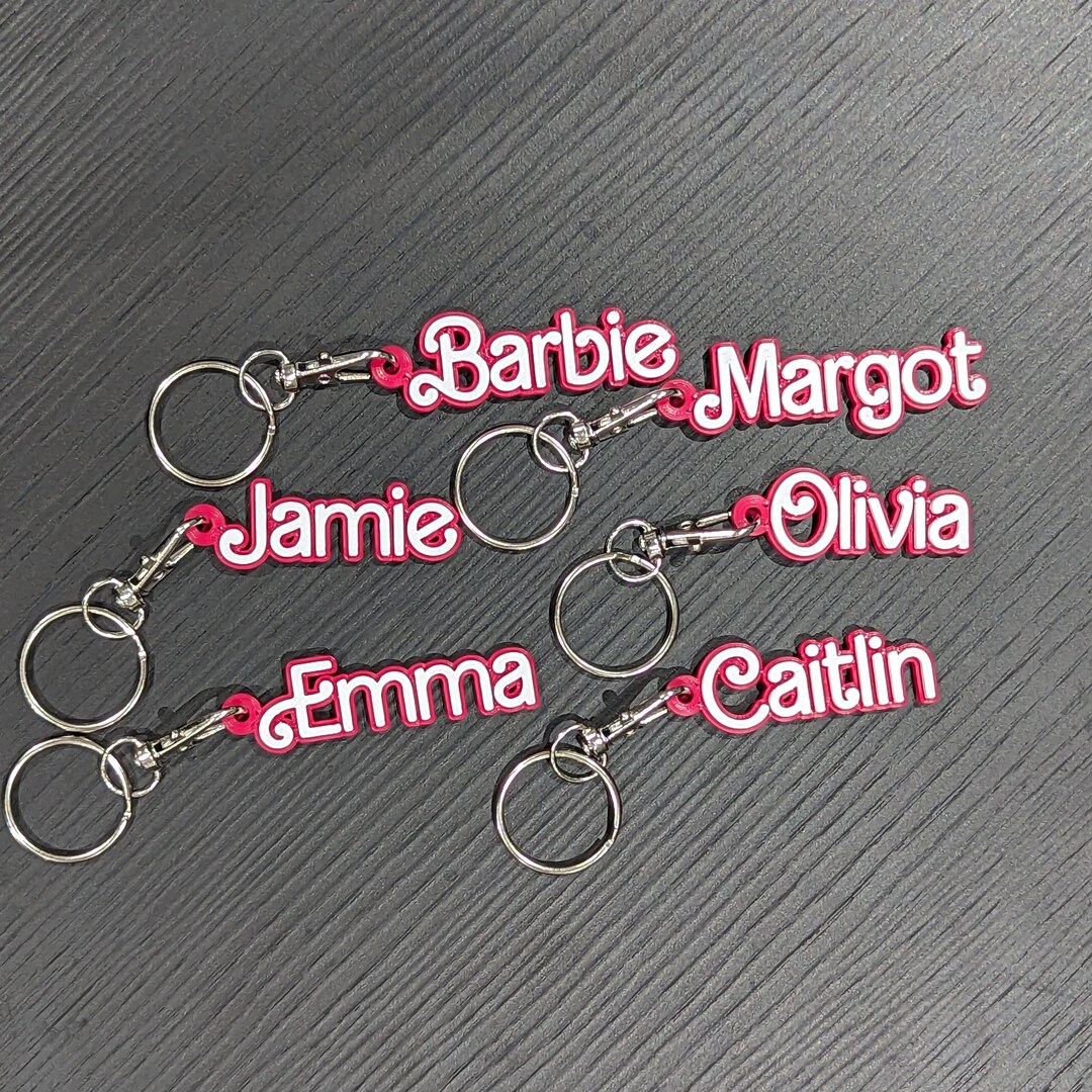 Personalised Barbie Style Name Keychain Custom Glamour - Etsy Australia