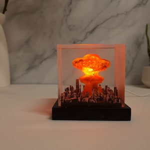 Nuclear Explosion Bomb Diorama, Model LIGHT Night Lamp Nuke Fallout Little Boy , Atomic Bomb ...