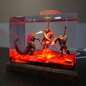 Monster Resin Night Light, Diorama Resin Epoxy, Atomic Breath, Resin ...