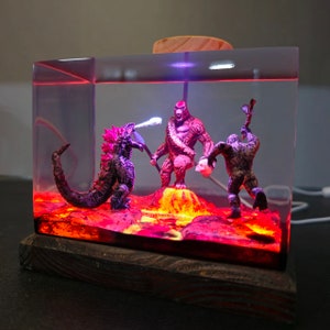 Monster Resin Night Light, Diorama Resin Epoxy, Atomic Breath, Resin ...