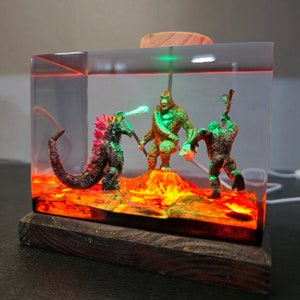Monster Resin Night Light, Diorama Resin Epoxy, Atomic Breath, Resin ...