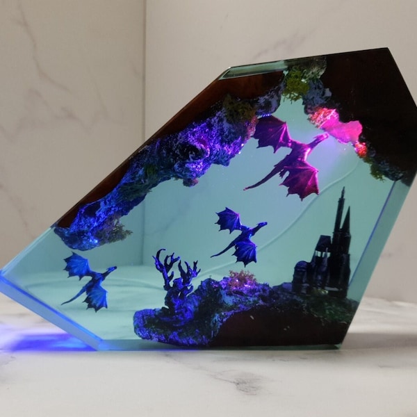 Dragon Epoxy Resin Lamp - Etsy