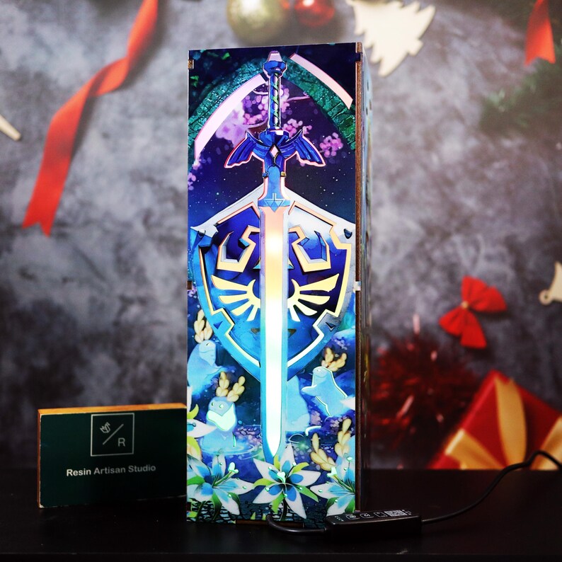 TOTK Night Light, Wood Box Night Light, Wooden Night Light, TOTK Figure ...