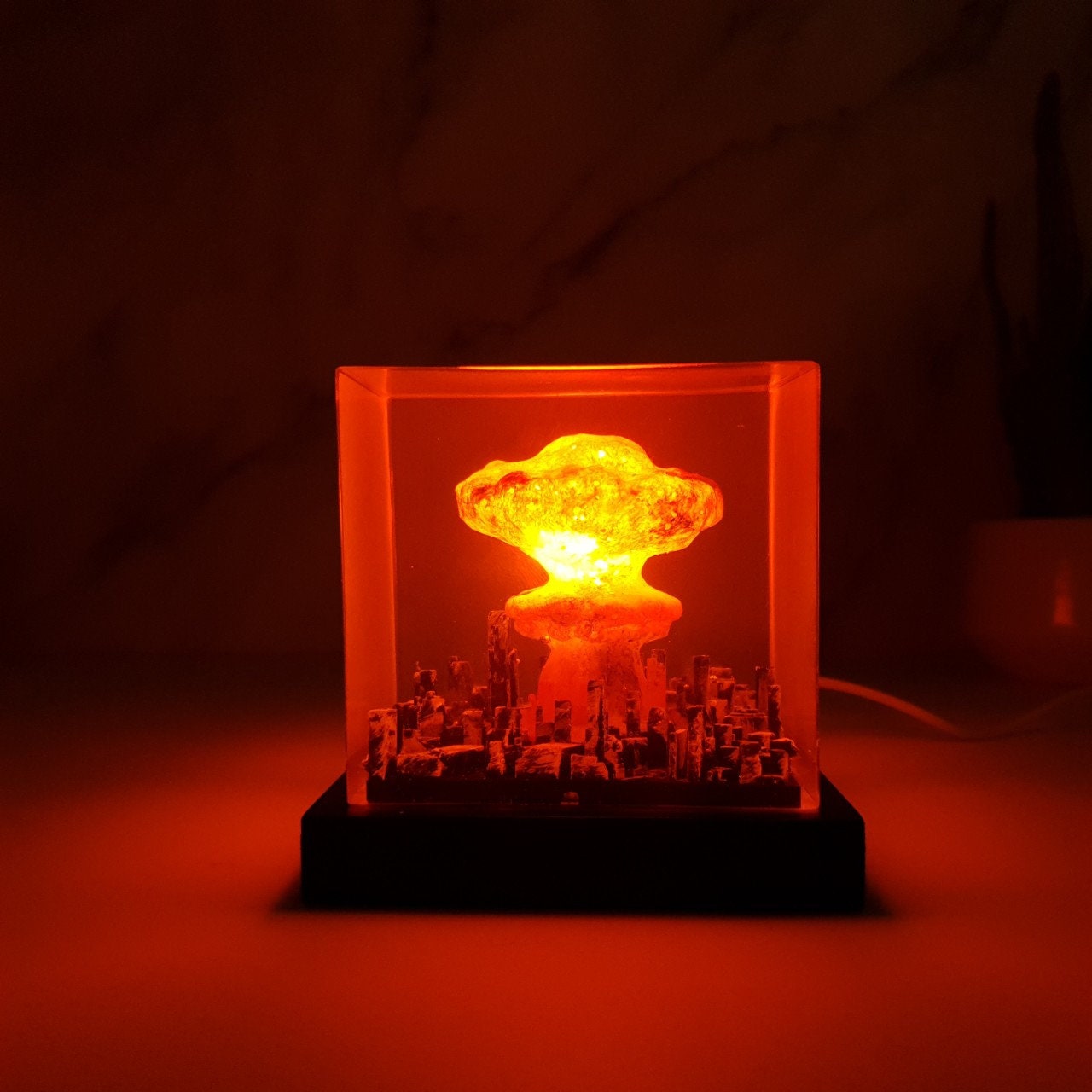 Nuclear Explosion Bomb Diorama, Model LIGHT Night Lamp Nuke Fallout ...