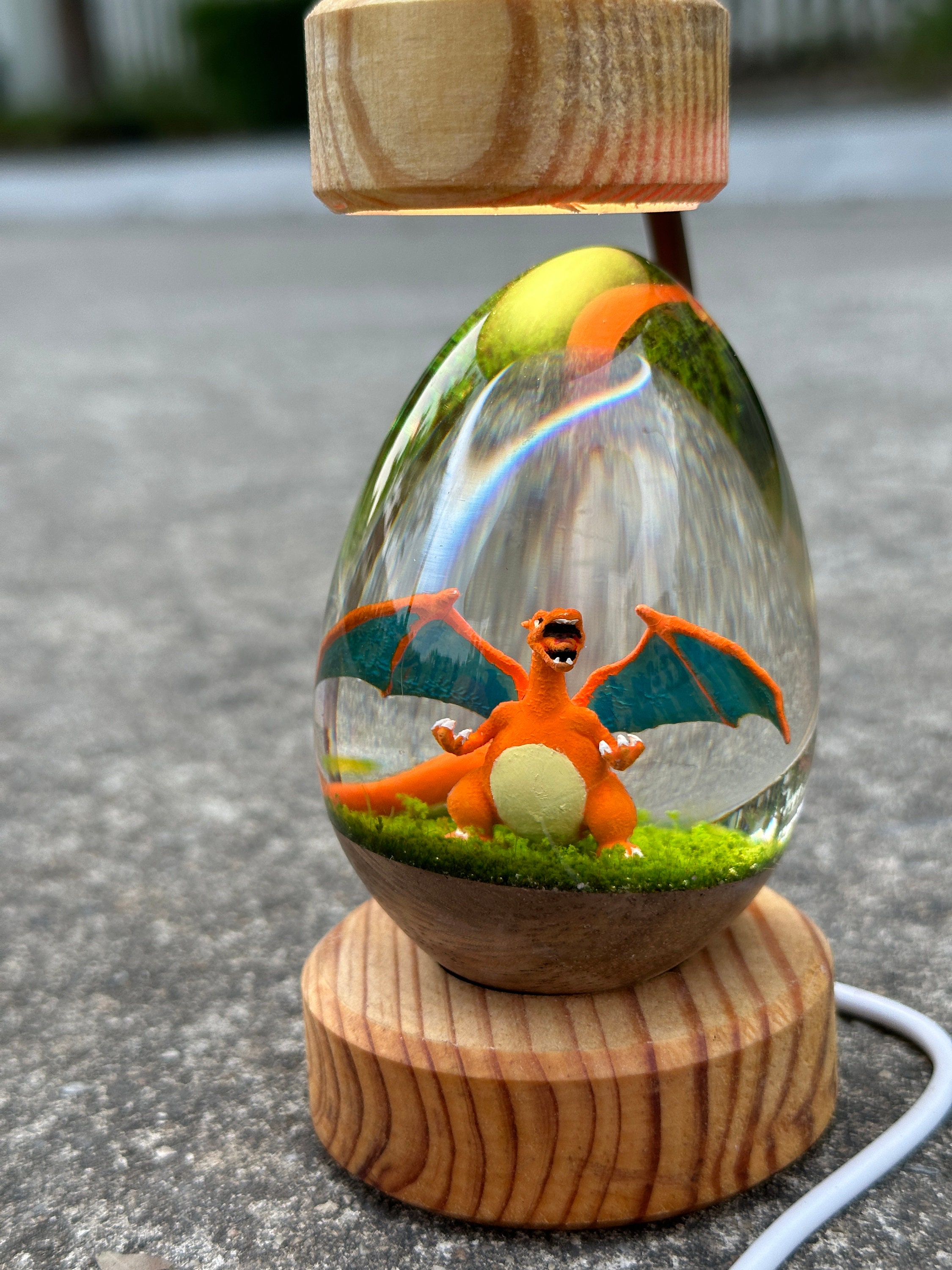 Custom FIRE CHARIZARD Resin Lamp Custom Diorama for Pokemon - Etsy
