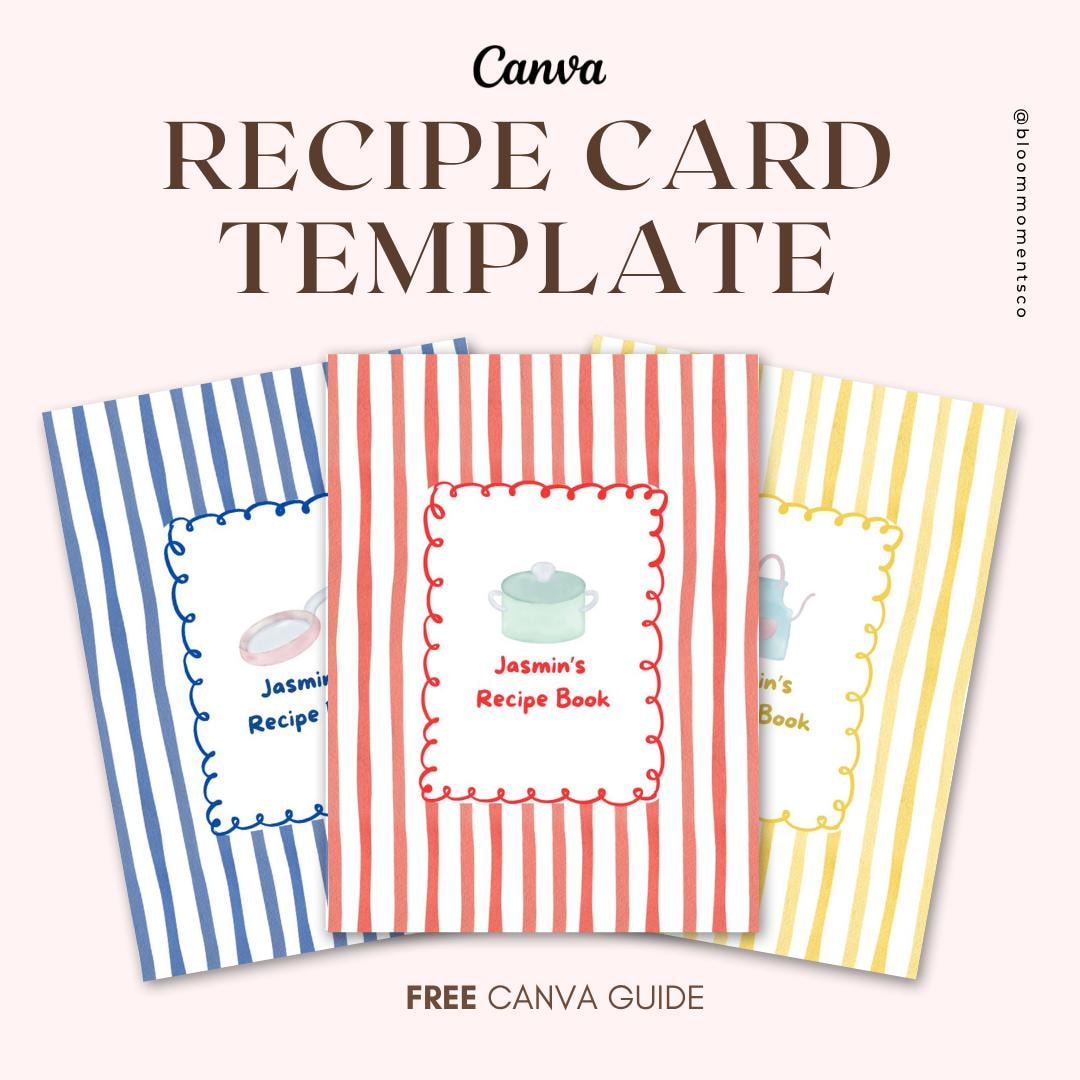Cook Book Template, Recipe Canva Template, Editable and Printable, A4 ...