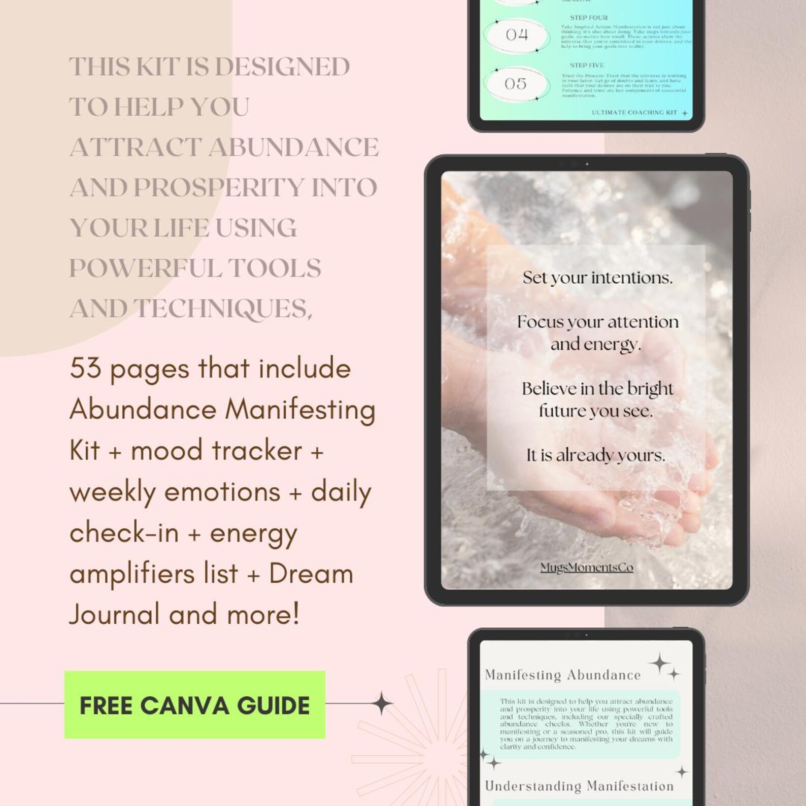 Abundance Manifesting Toolkit DFY Manifesting Workbook Self Growth ...