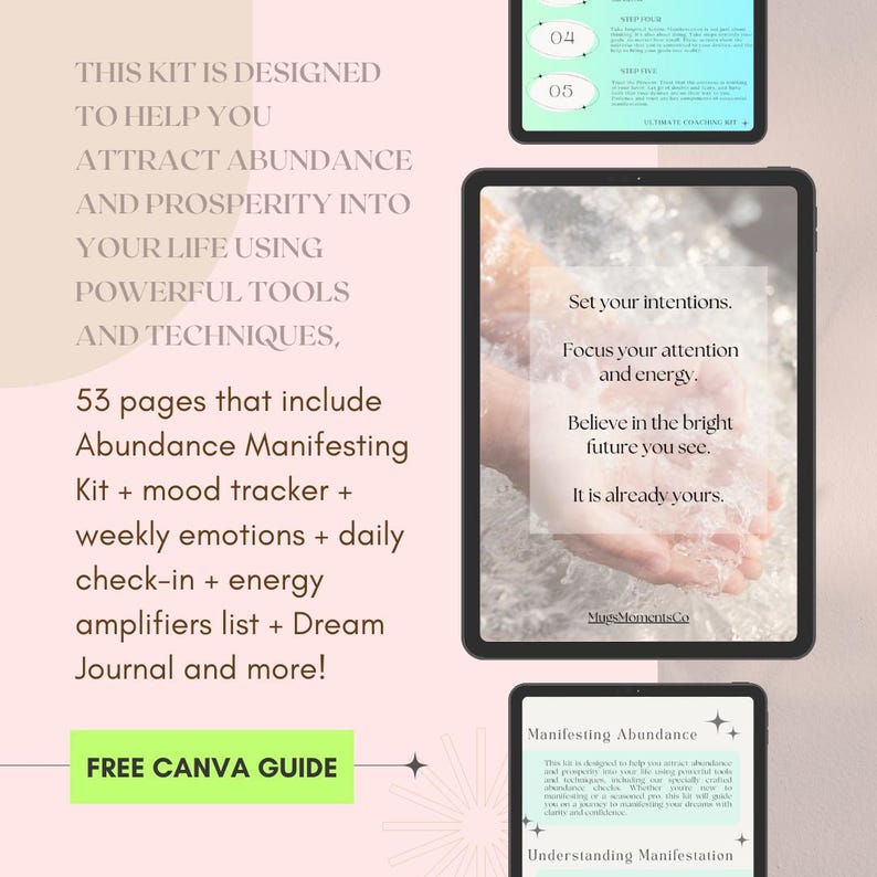 Abundance Manifesting Toolkit DFY Manifesting Workbook Self Growth ...