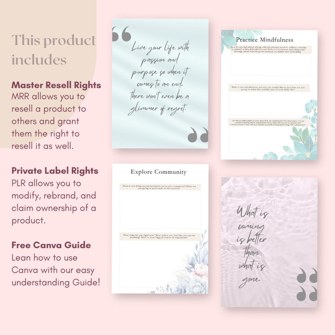 Finding Your Purpose Guide DFY Self Growth Workbook Journal Prompt Self ...
