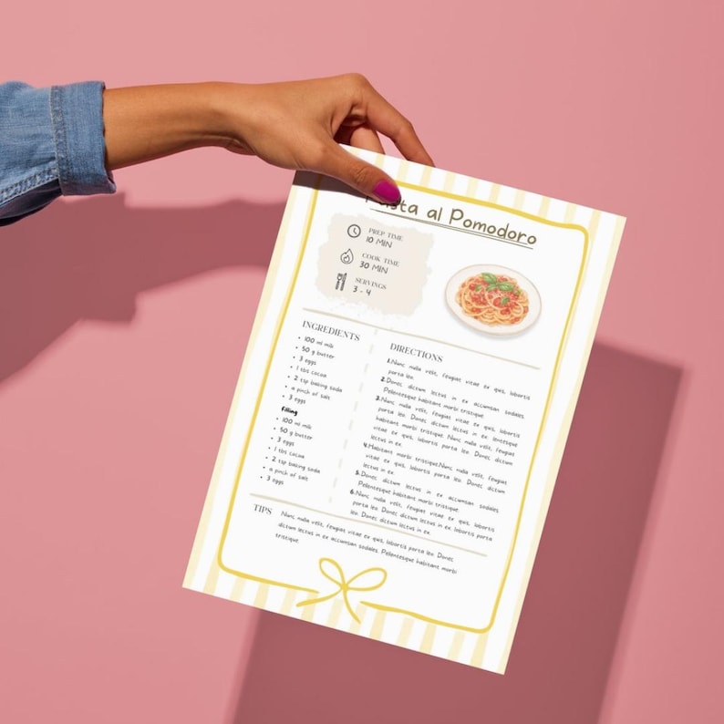 Cook Book Template, Recipe Canva Template, Editable and Printable, A4 ...