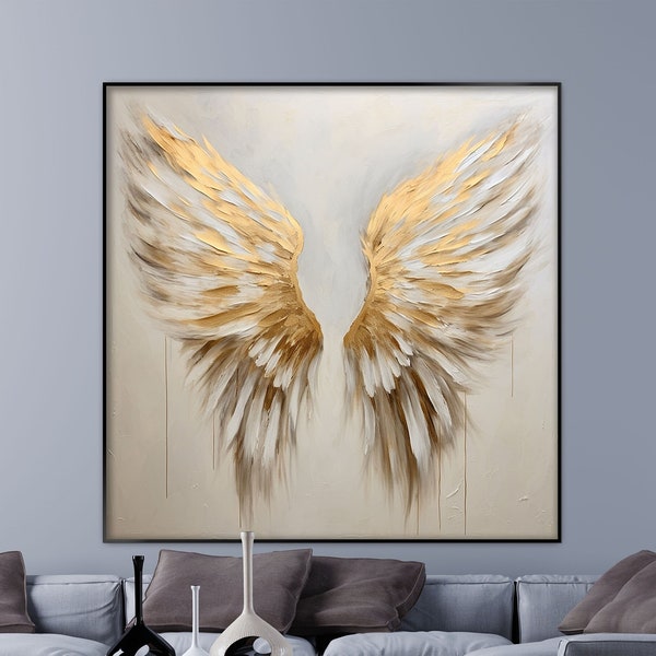 Textured Angel Wings Painting - Etsy