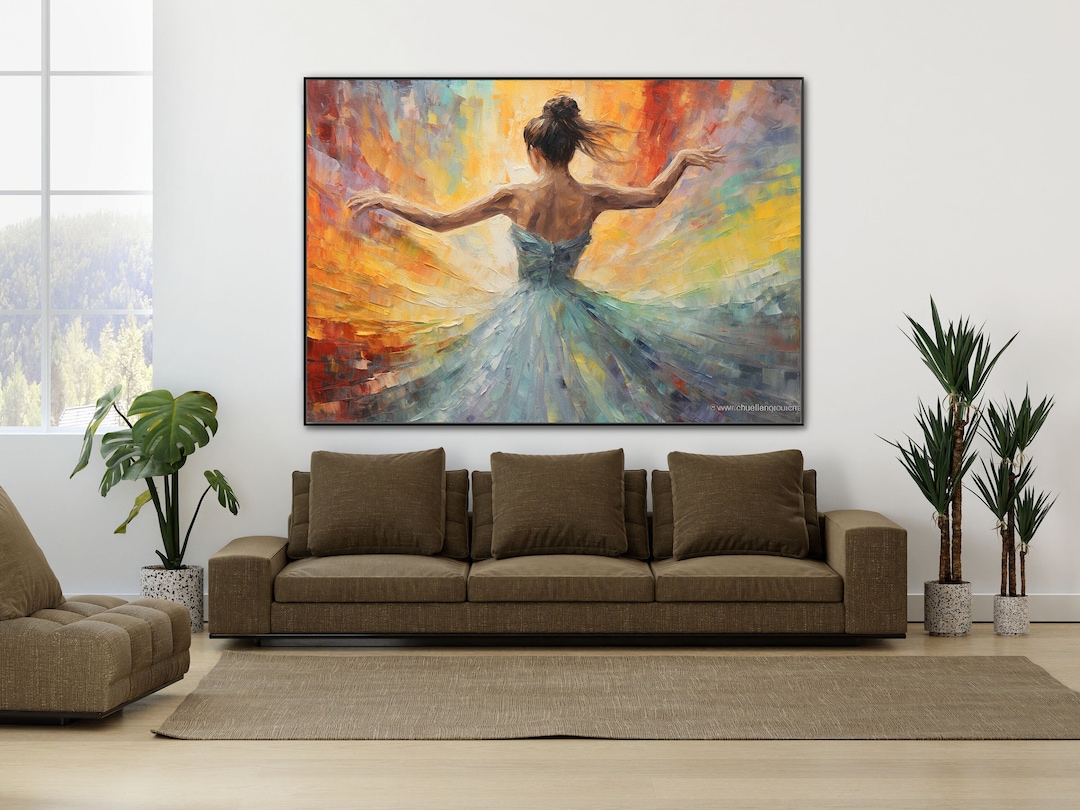 Ballerina, Colorful Ballerina Textured Painting, 100% Hand Painted ...