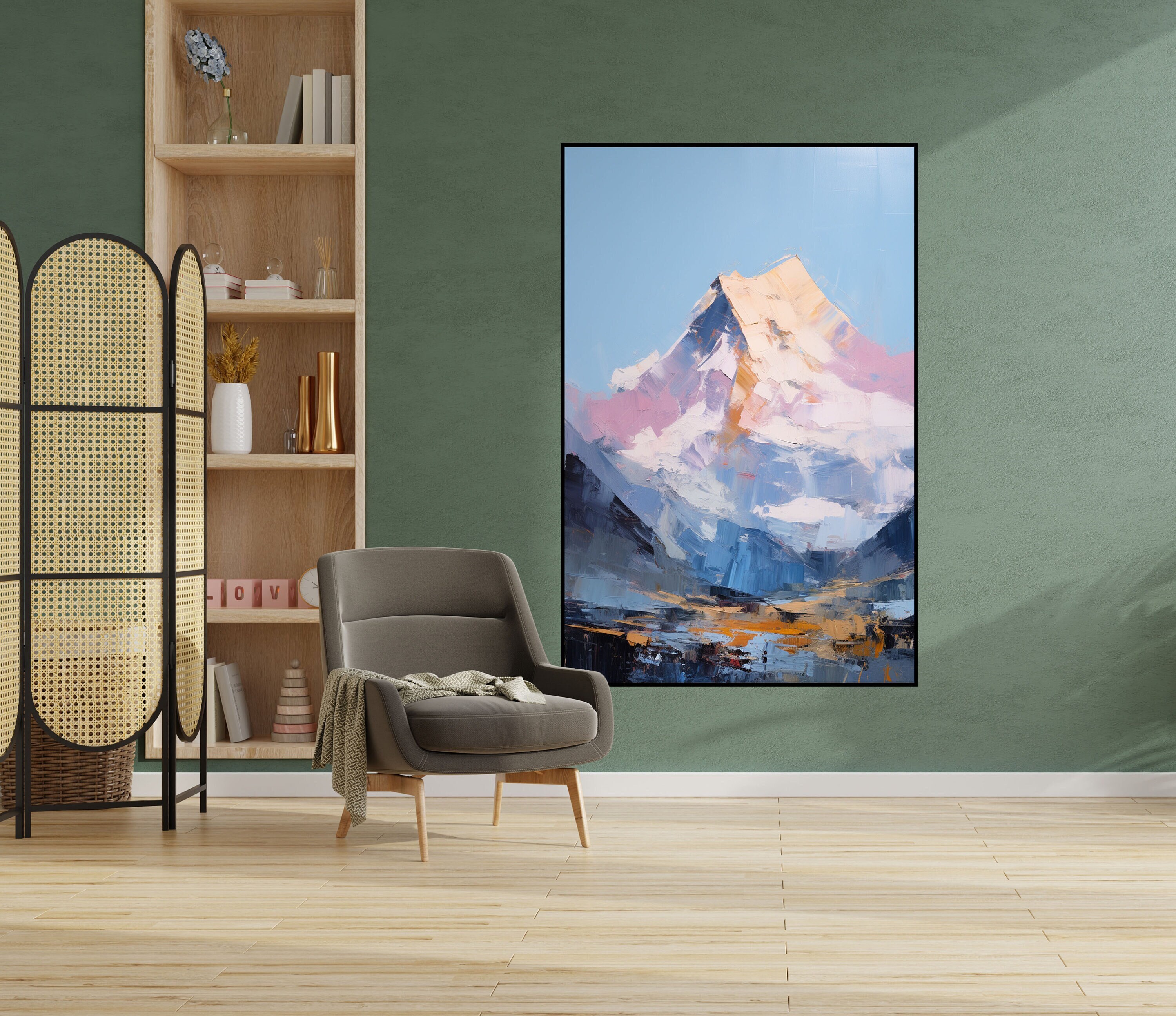 Mount Everest Landscape 100% Hand Painted, Wall Decor Living Room ...