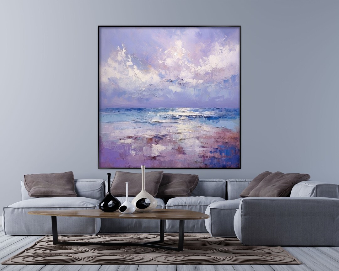 Seascape Landscape Sea Soft Colors Textured Painting 100% - Etsy