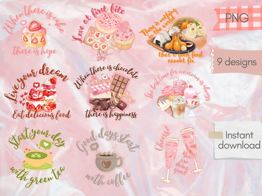 Cute Pink Printable Sticker Transparent Background Png for Planner ...