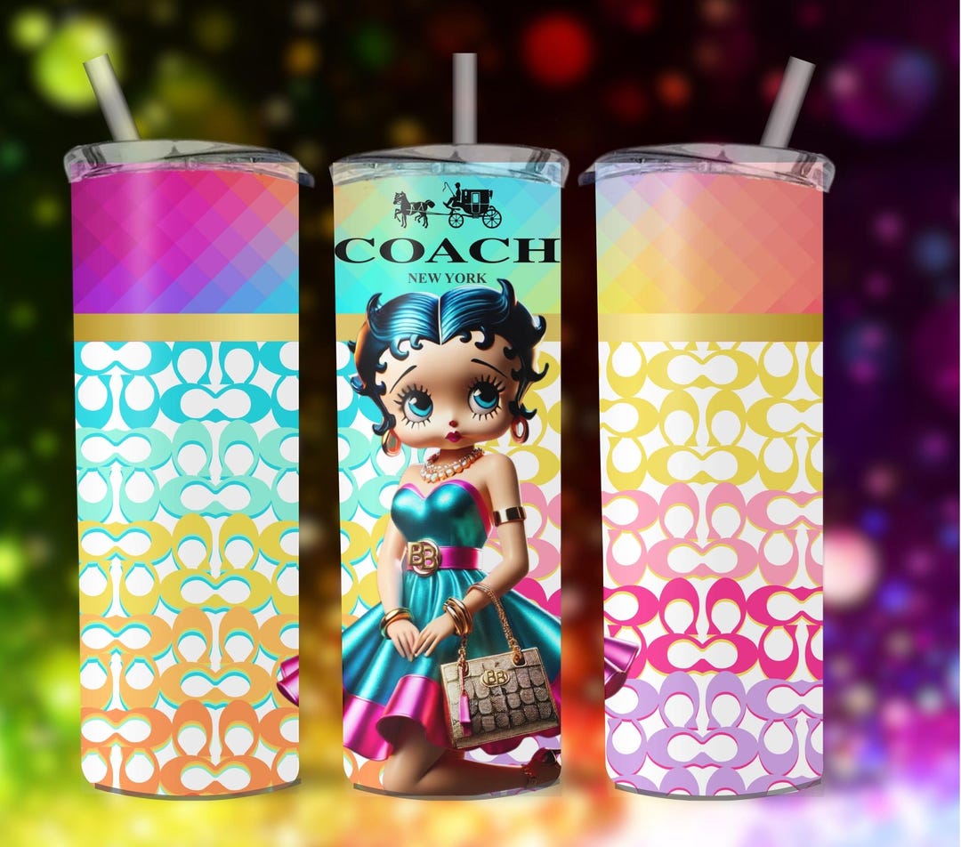 Betty Boop Rainbow Coach, 20 Oz Skinny Tumbler Sublimation Design ...