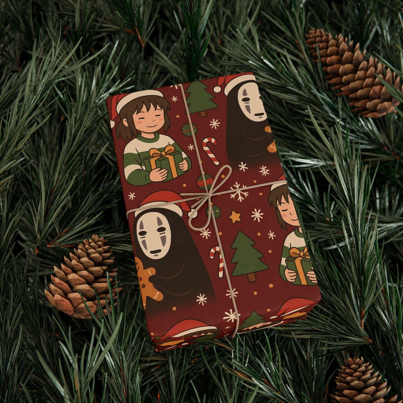 Gifte Wrapping Paper, Anime Christmas Gift Wrap, Anime Wrapping Paper ...