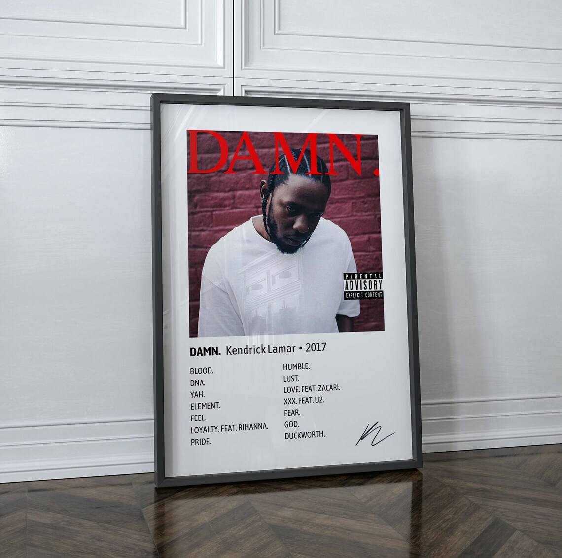 Kendrick Lamar DAMN. Album Cover Poster Kendrick Lamar Drake Viral ...