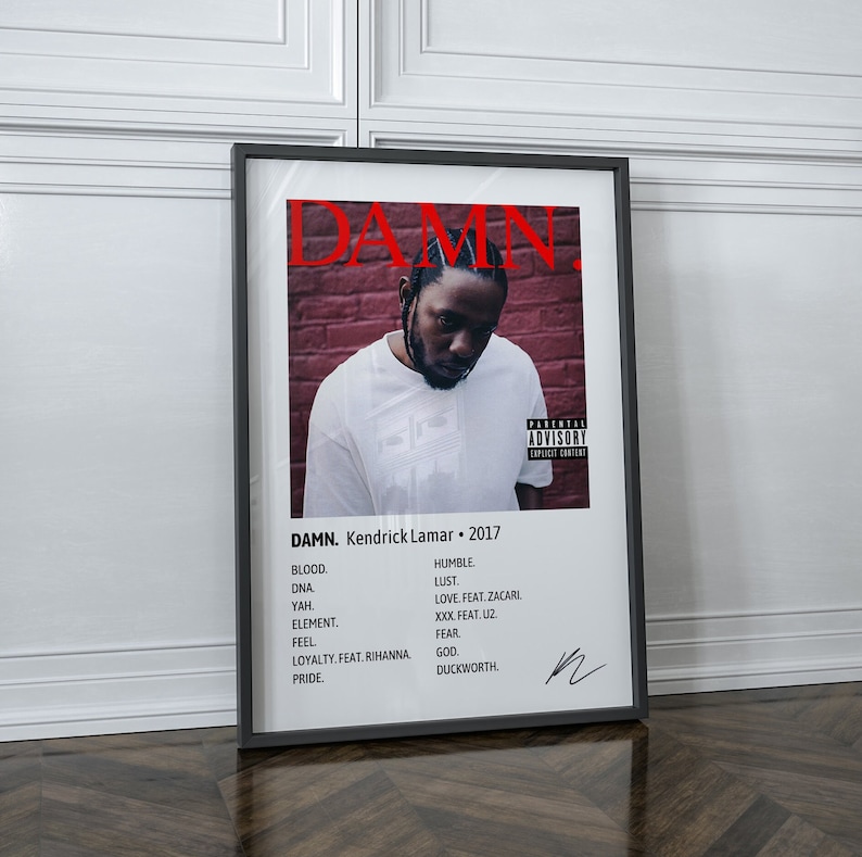 Kendrick Lamar DAMN. Album Cover Poster Kendrick Lamar Drake Viral ...