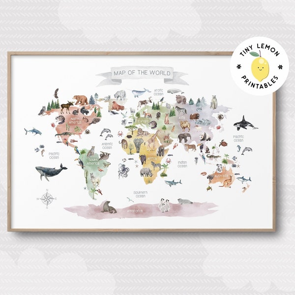 World Map Poster - Etsy