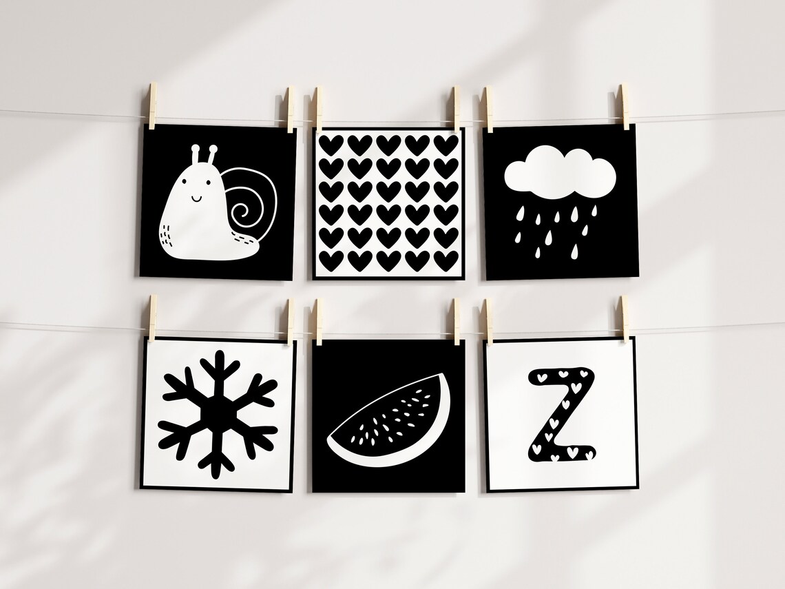 110 Sensory Baby Cards. High Contrast Stimulation. Black and - Etsy