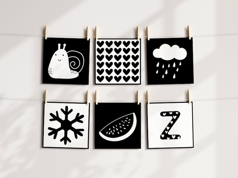 110 Sensory Baby Cards. High Contrast Stimulation. Black and White ...