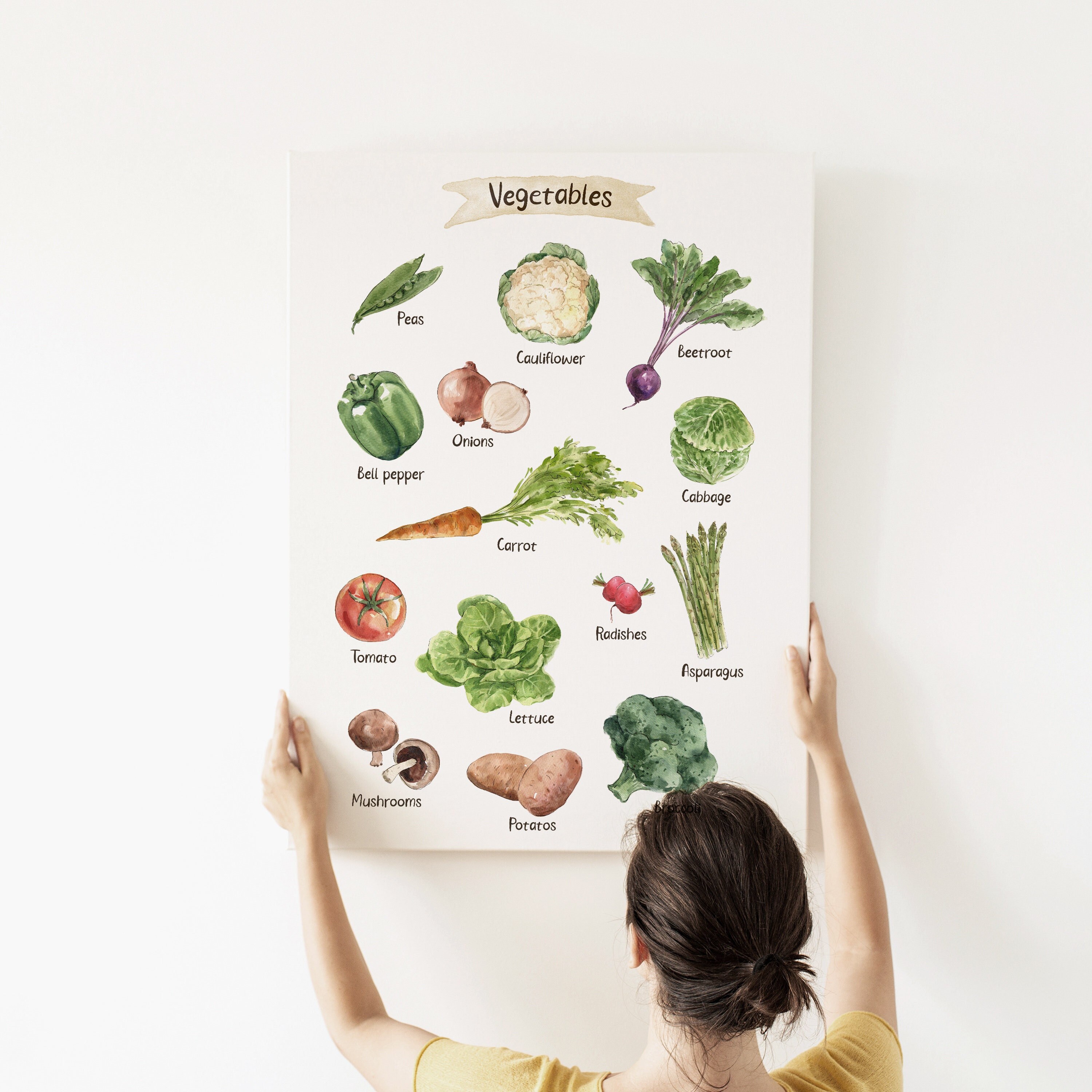 Watercolour Vegetables Poster. Vegetables Educational Poster. Clasroom ...