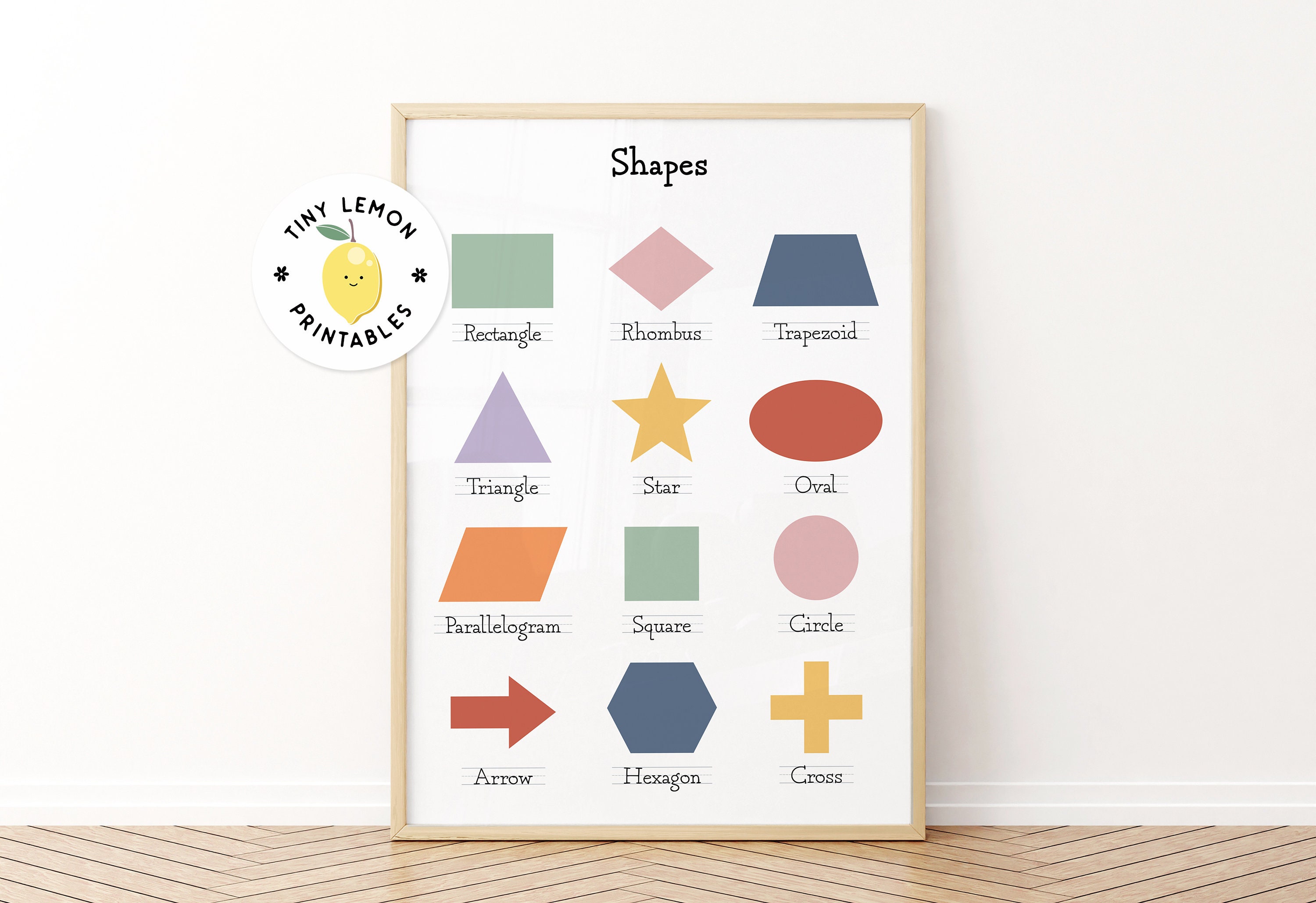 Shapes Educational Poster. Preschool Learning Printable. Clasroom ...