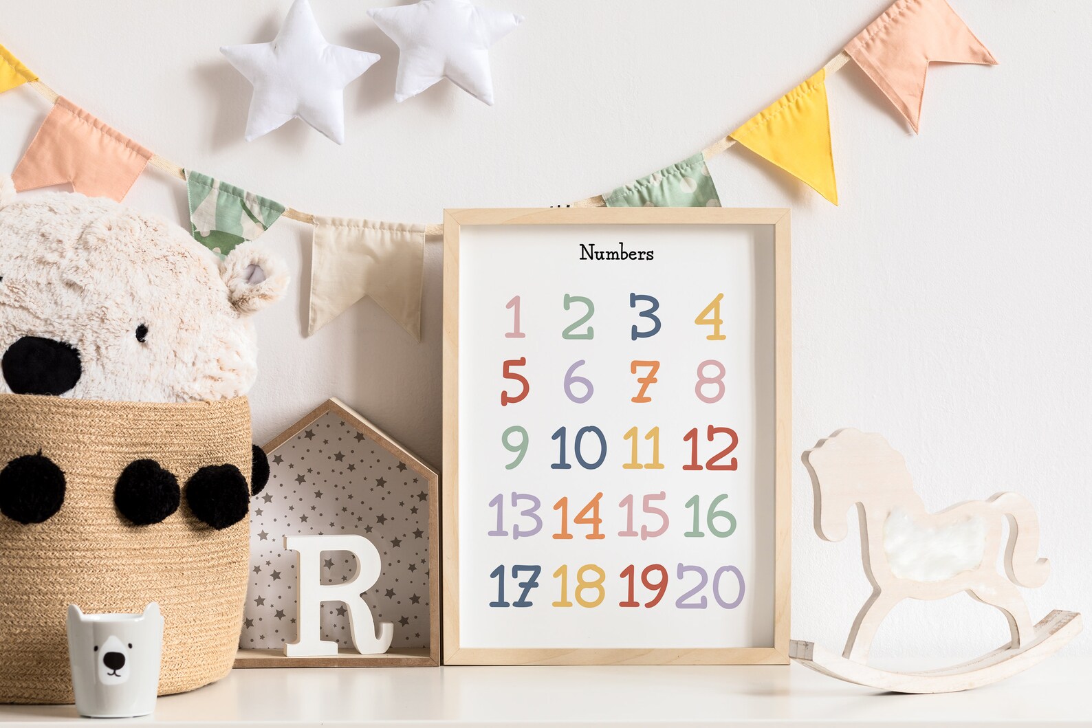 Numbers Educational Poster. 123 Print. Preschool Learning Printable ...