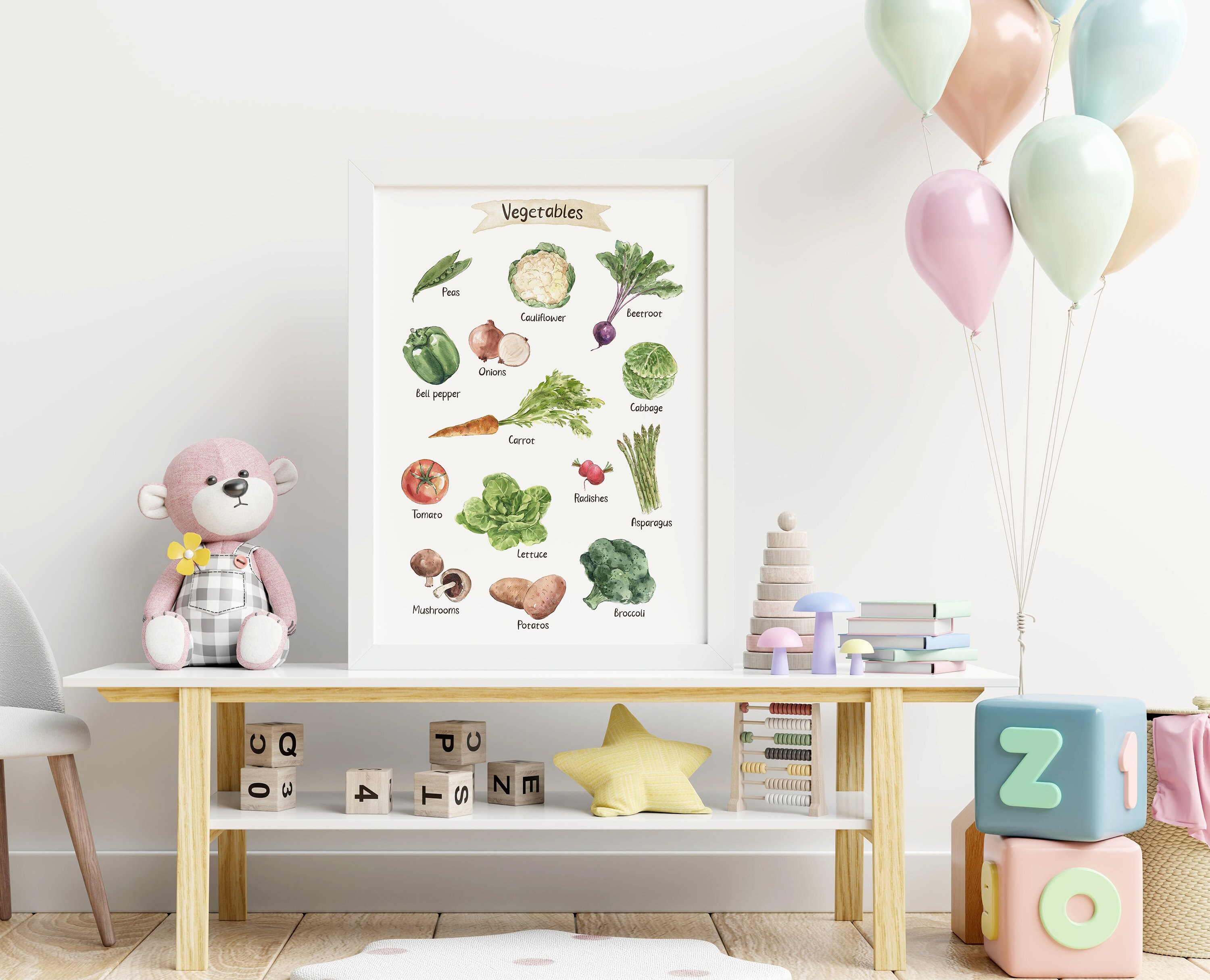 Watercolour Vegetables Poster. Vegetables Educational Poster. Clasroom ...