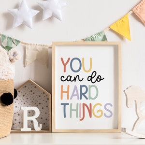 You Can Do Hard Things Poster. Playroom Decor. Classroom Decor ...